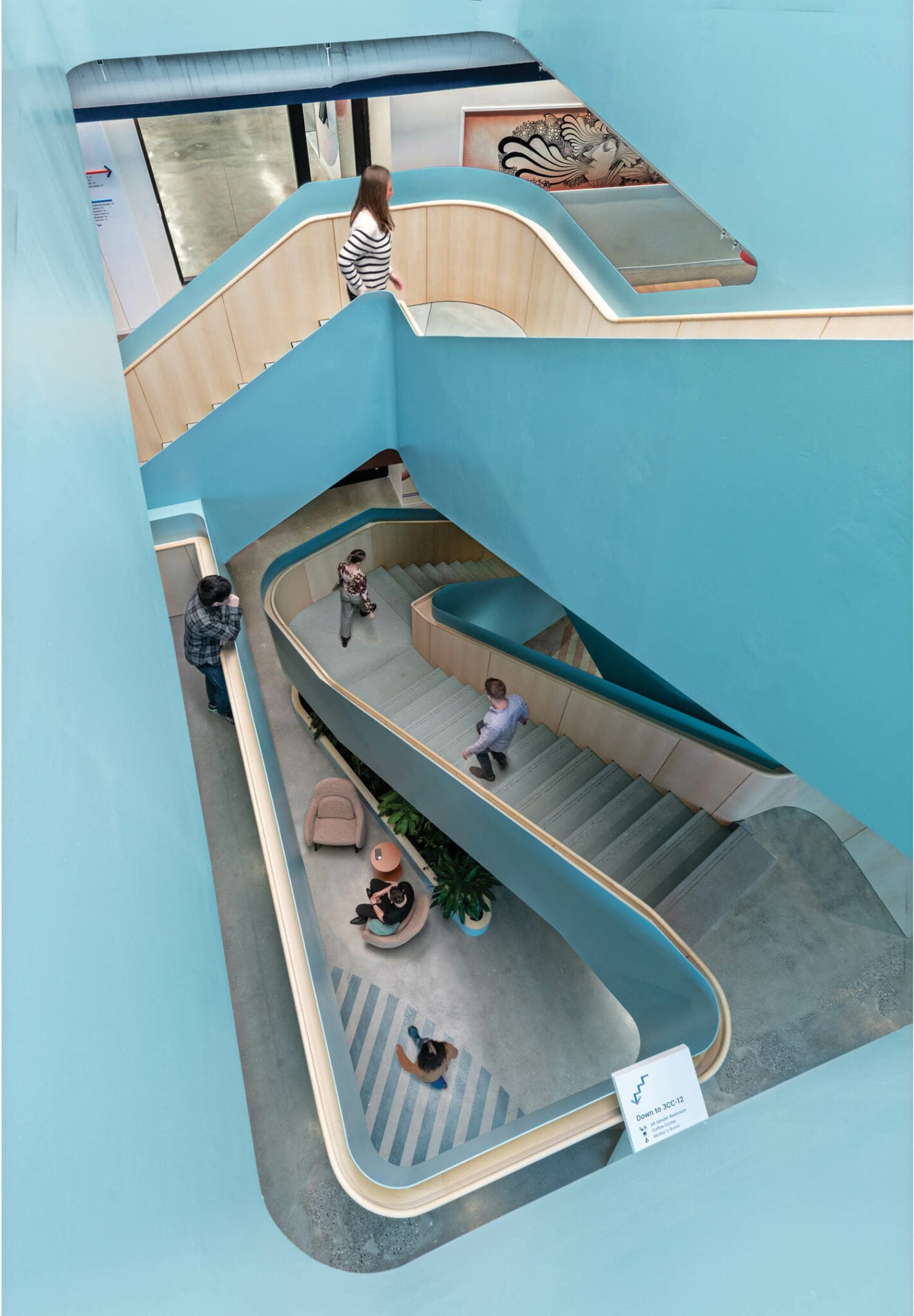 Dynamic Staircases Encourage Movement in This Tech Office